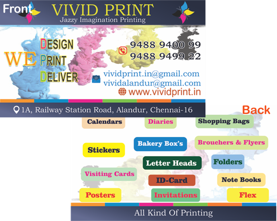 Glossy Two Side Visiting Card Printing | Vivid Print India - Get Your ...