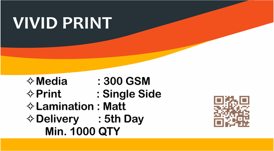 Matt Single Side Visiting Card Printing | Vivid Print India - Get Your ...