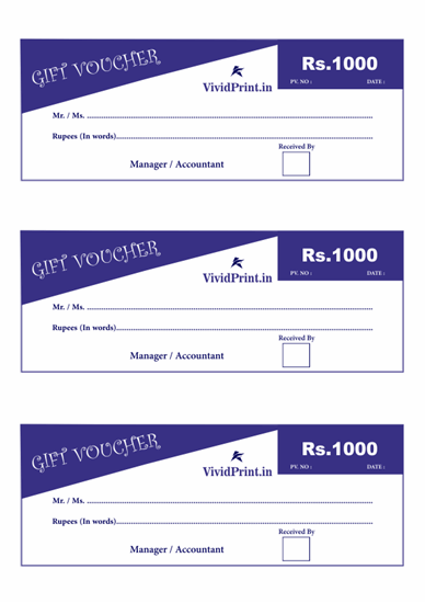 DL Single Colour Voucher Printing 100 Per book ( 1/3 of A4) | Vivid ...